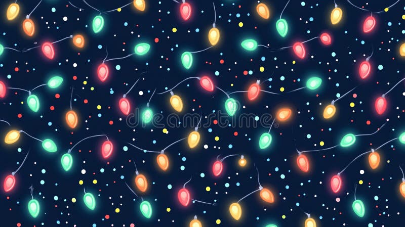 Cheerful Holiday Lights Twinkle in Colorful Patterns Against the Dark ...