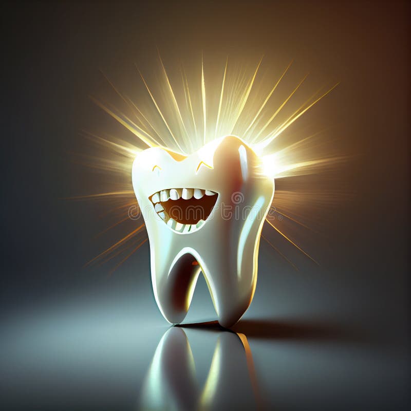 Cheerful Human Tooth. AI Generated. Stock Illustration - Illustration ...