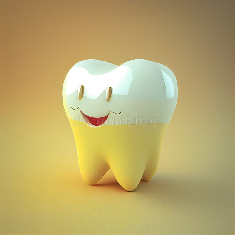 Cheerful Human Tooth. AI Generated. Stock Illustration - Illustration ...