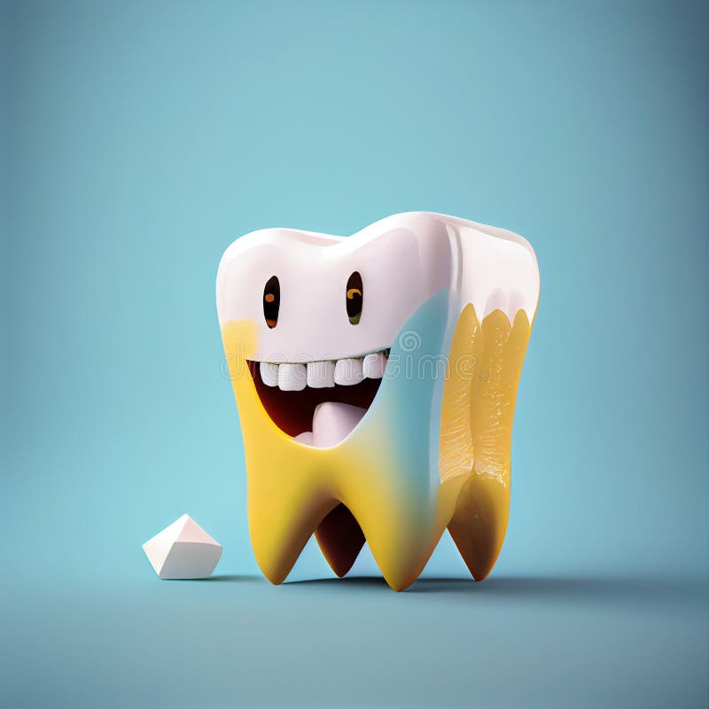Cheerful Human Tooth. AI Generated. Stock Illustration - Illustration ...