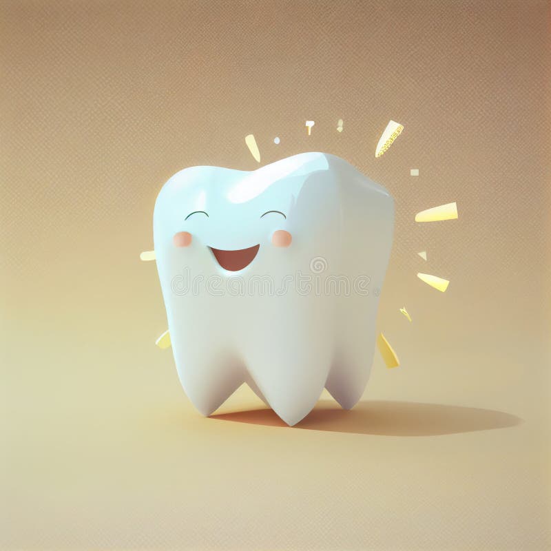 Cheerful Human Tooth. AI Generated. Stock Illustration - Illustration ...