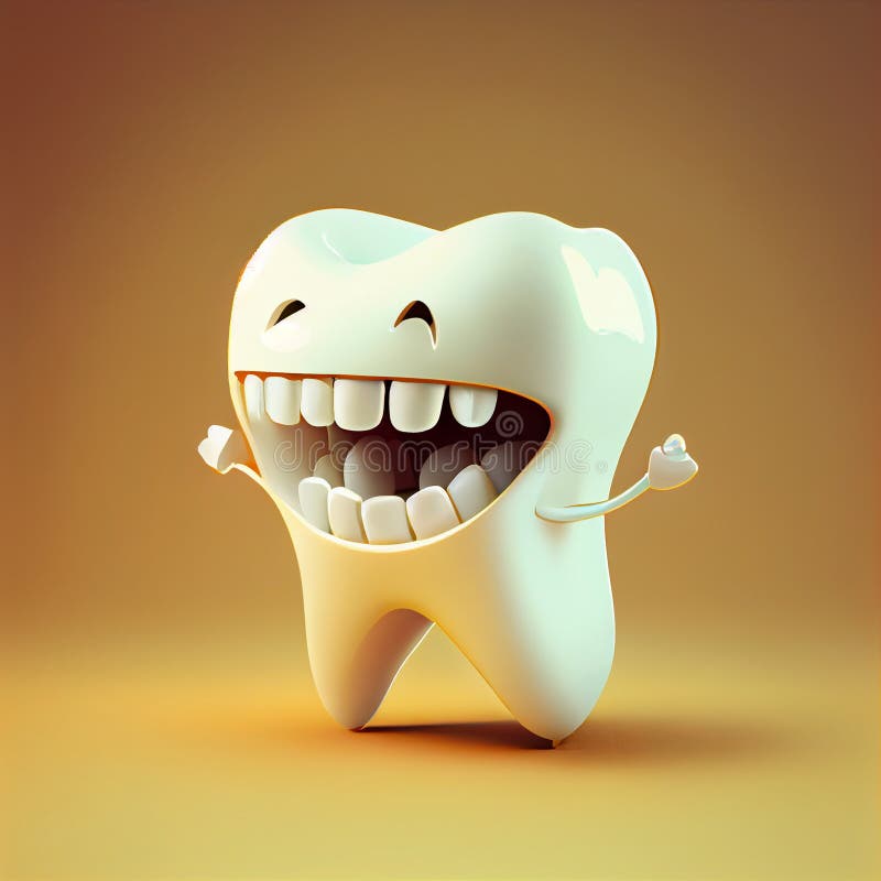 Cheerful Human Tooth. AI Generated. Stock Illustration - Illustration ...