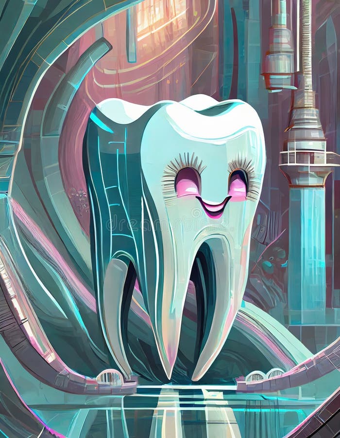 Cheerful illustrated tooth stock illustration. Illustration of tooth ...