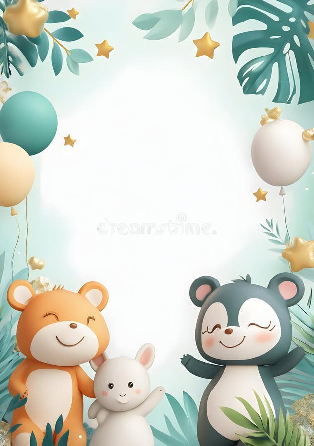 A Cheerful Illustration Featuring a Bear, Rabbit, and Another Bear ...