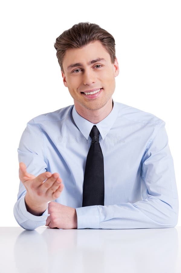 Cheerful interviewer. stock photo. Image of leadership - 39987658