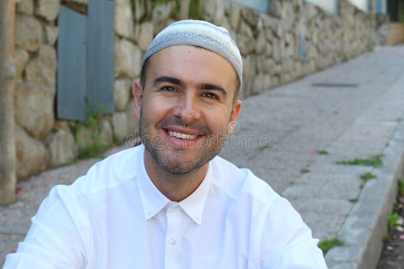 Cheerful Islamic Man Smiling at Camera Stock Photo - Image of diverse ...