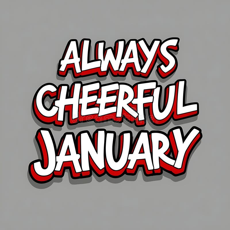 Always Cheerful January Motivational Phrase Design Stock Image - Image ...