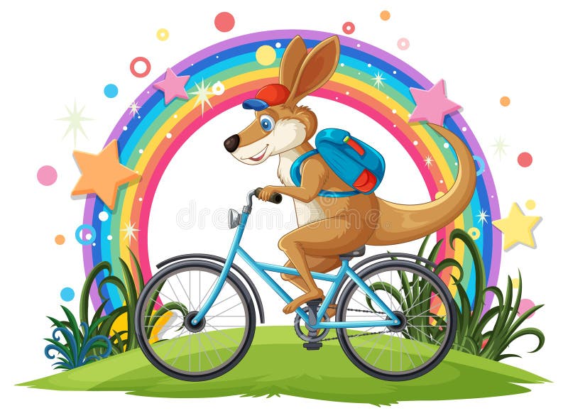 A cheerful kangaroo stock vector. Illustration of playful - 347072595