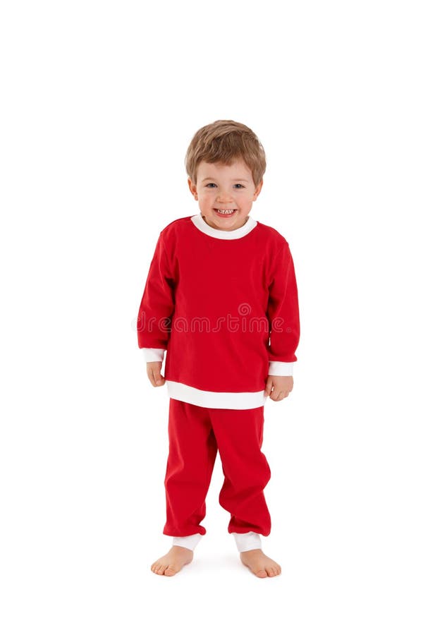 Cheerful Kid in Santa Costume Stock Image - Image of adorable ...
