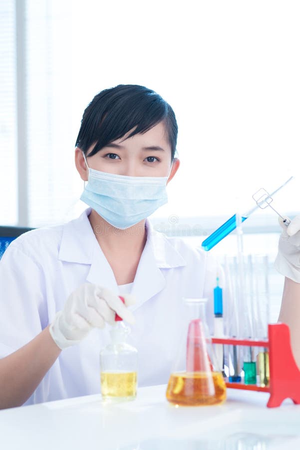 Cheerful lab worker stock image. Image of occupation - 27434371