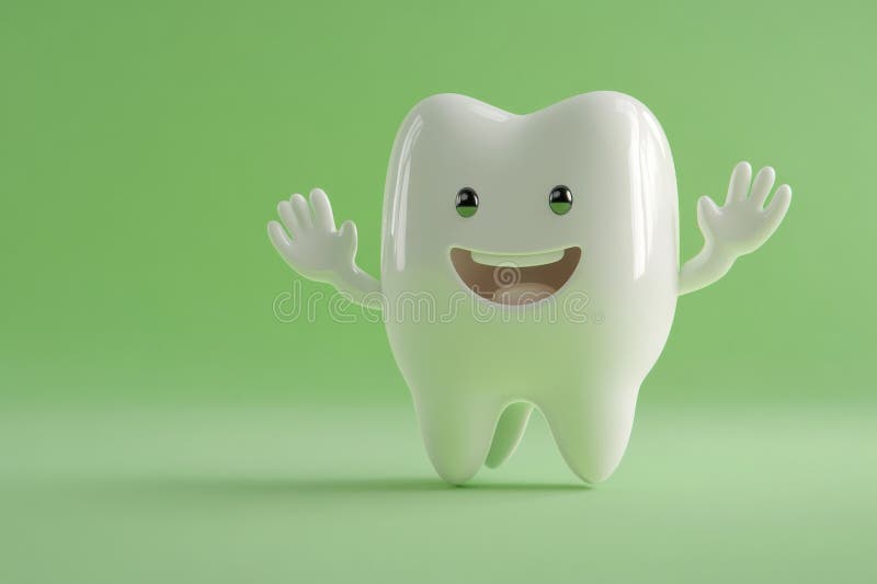 Friendly Cartoon Tooth Character Stock Illustration - Illustration of ...