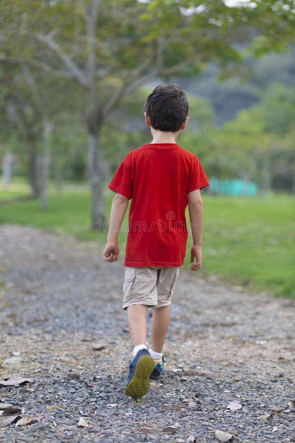Cheerful Little Boy Walking Stock Image - Image of concept, lifestyle ...