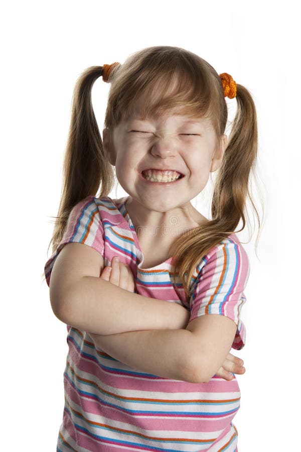 Cheerful Little Girl Smile. Stock Image - Image of isolated, hair: 18446273