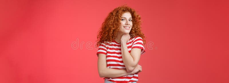 Cheerful Lively Cute Tender Redhead Curly Girl Romantic Summer Mood