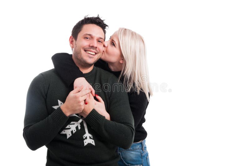 Cheerful Lovers Having Fun and Embracing Stock Image - Image of kissing ...