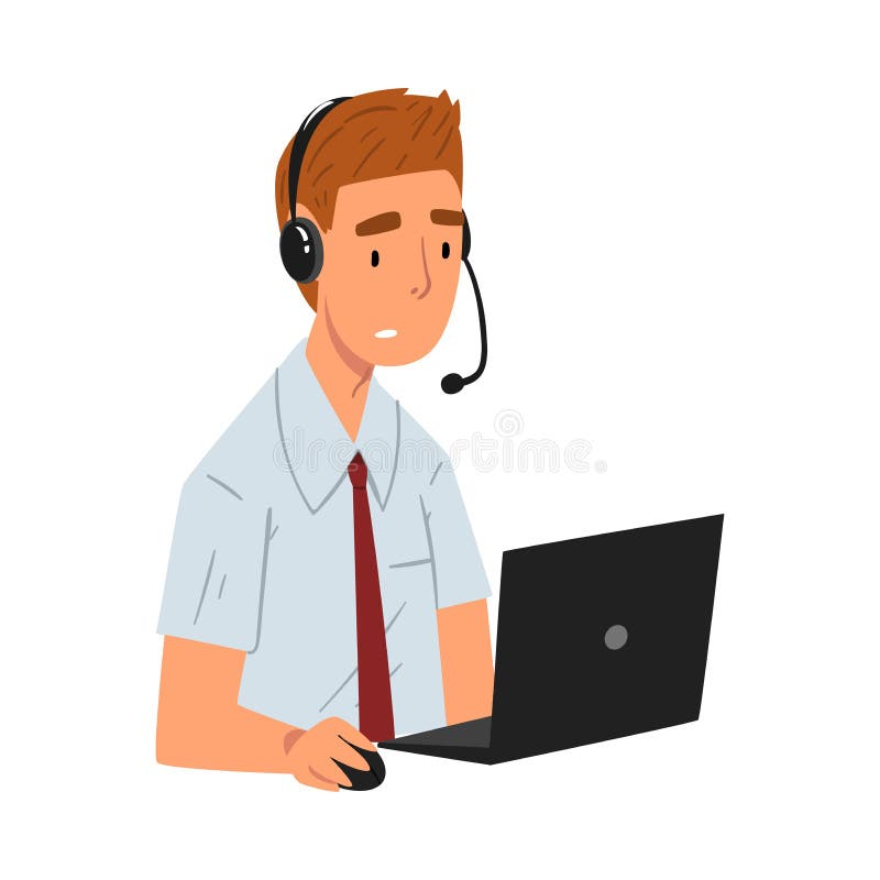 Male Call Center Agent, Online Customer Support Service Assistant with ...