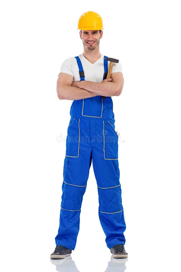 Cheerful Male Construction Worker Stock Photo - Image of person ...