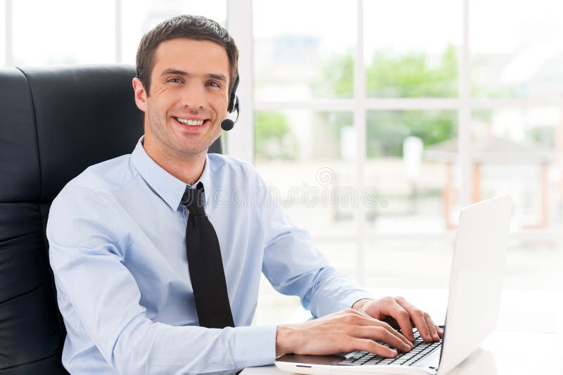 Technical support operator stock photo. Image of computer - 34017046