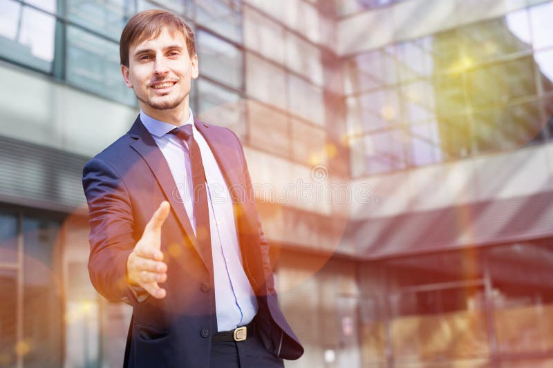 Cheerful Man Office Worker in Suit Stock Photo - Image of cooperation ...