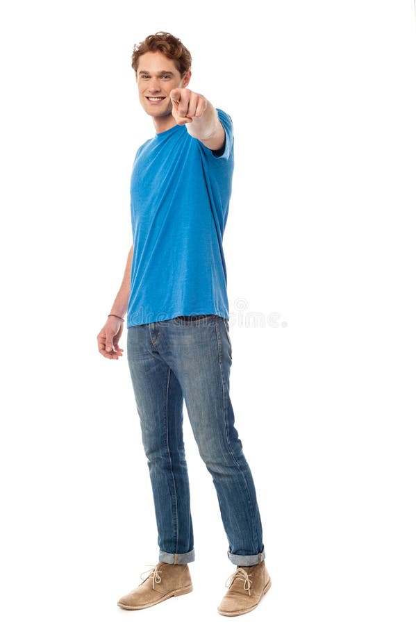 Cheerful Man Pointing Towards Camera Stock Photo - Image of jeans ... Cheerful Man Pointing Towards Camera Stock Photo - Image of jeans ...