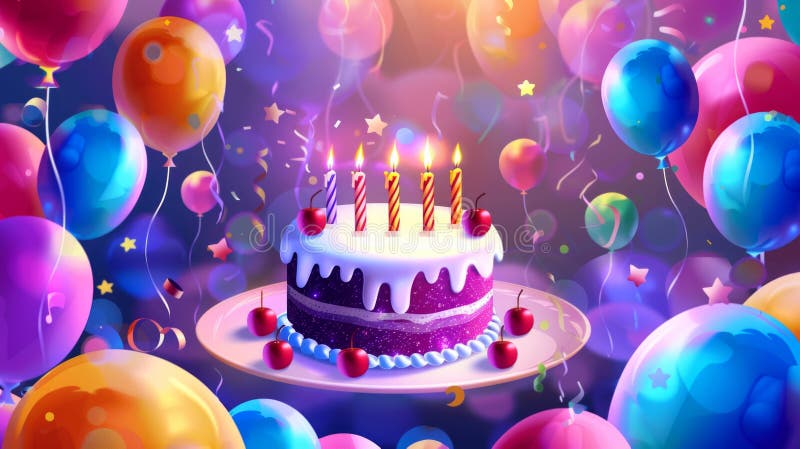 Cheerful Moment of a Birthday Celebration Featuring a Cake by Lively ...