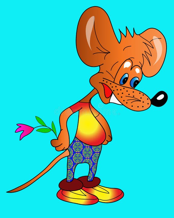 Cheerful mouse. stock vector. Illustration of character - 49729820