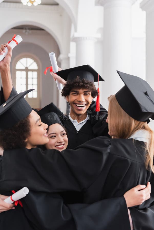Students with Diplomas Near Campus. Banner Design Stock Image - Image ...
