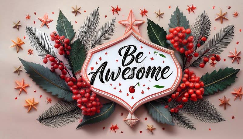 Cheerful New Year Resolution Card with Be Awesome Design Featuring ...