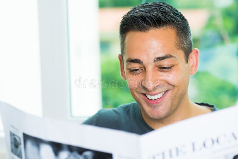 Cheerful news stock image. Image of lifestyle, paper - 33913301