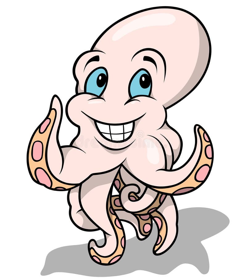 Cheerful Octopus stock vector. Illustration of cheerful - 53563173