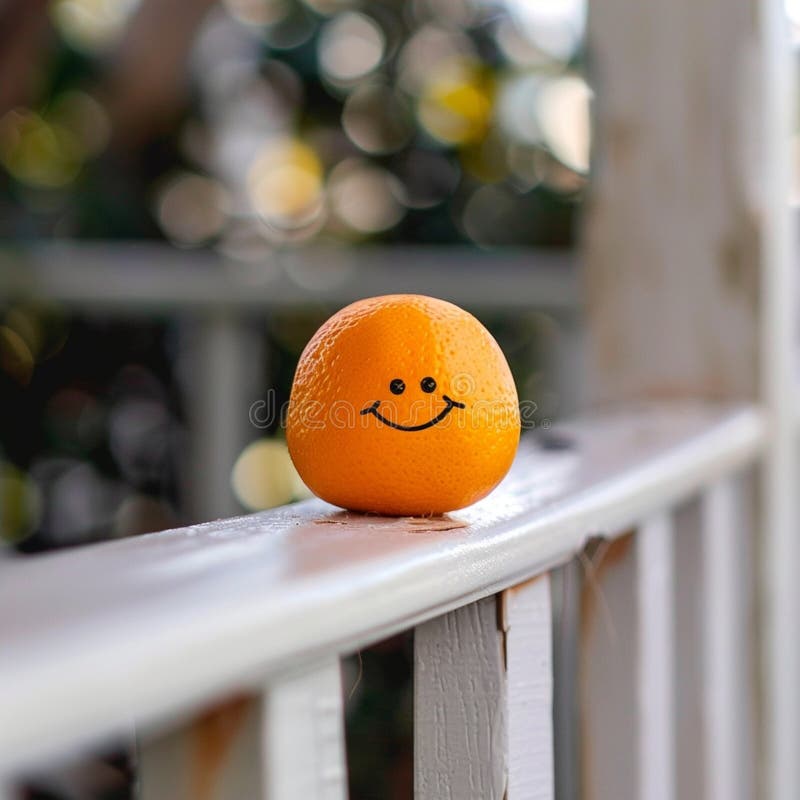 Cheerful Orange Object with a White Railing, Radiating Joy and Style ...