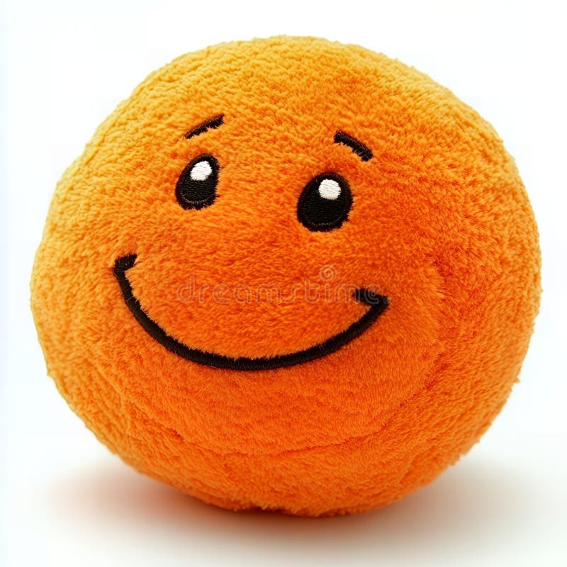 A Cheerful Orange Plush Toy with a Big Smile Stock Illustration ...