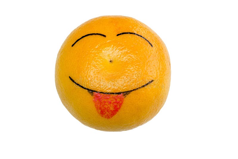 Cheerful orange stock image. Image of isolated, white - 70405521