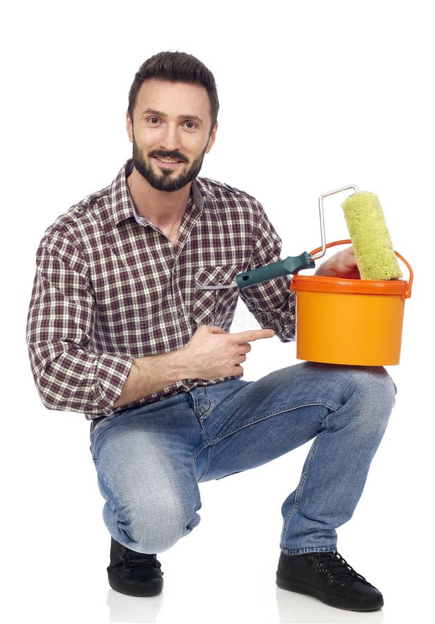 Cheerful painter stock image. Image of improvement, lifestyles - 51109337