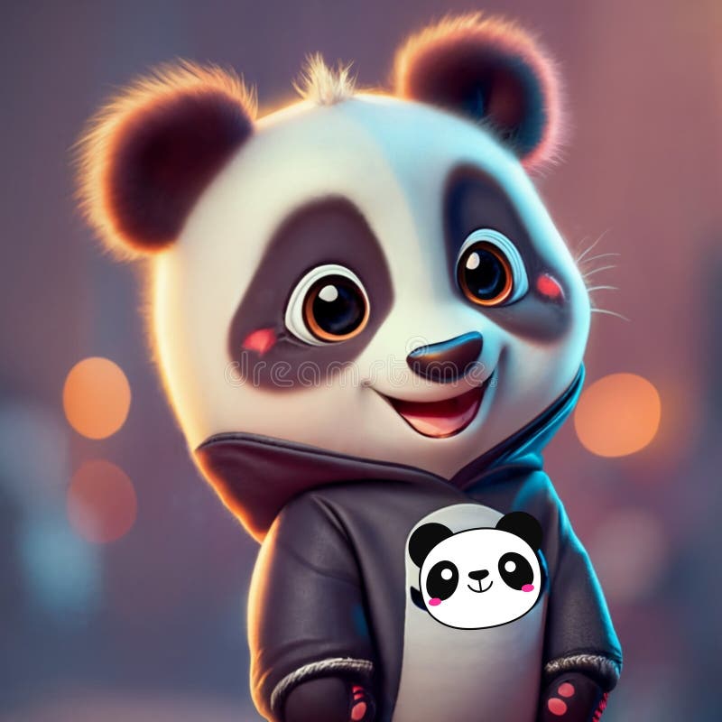 Cheerful panda mascot stock illustration. Illustration of horizontal ...