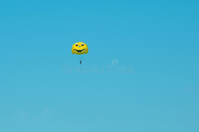 Cheerful Parachute Like a Smile. Stock Image - Image of skydive ...