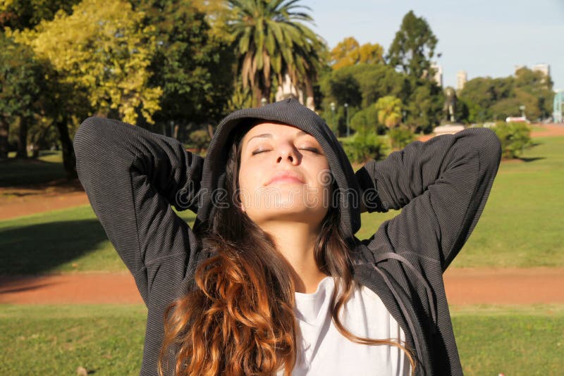 Cheerful in the Park stock image. Image of happy, jeans - 39058251