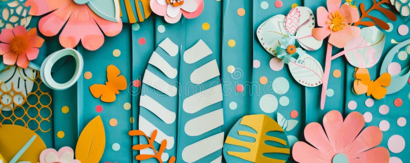 A Cheerful Patterned Teal Paper Backdrop, Featuring Playful Designs and ...
