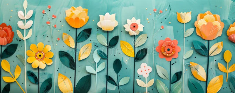 A Cheerful Patterned Teal Paper Backdrop, Featuring Playful Designs and ...