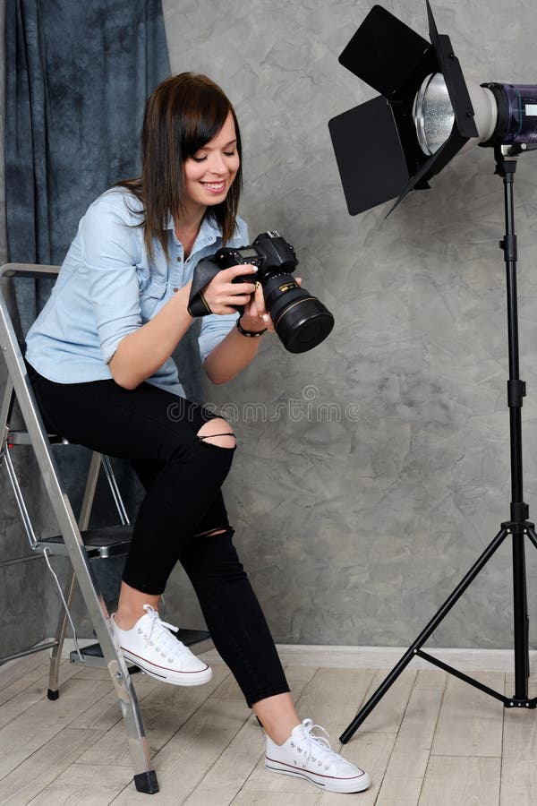 Cheerful photographer stock image. Image of castle, snow - 23447609