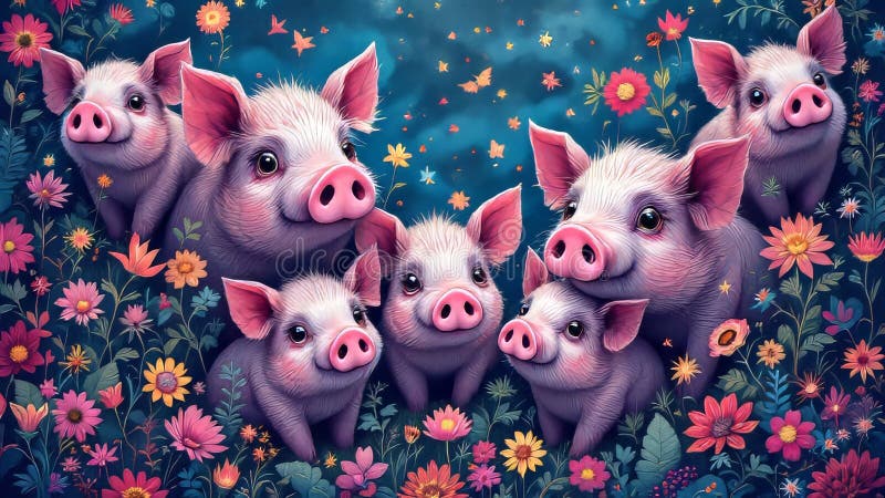 Delightful Pig Pattern Design a Whimsical Repeating Background Perfect ...