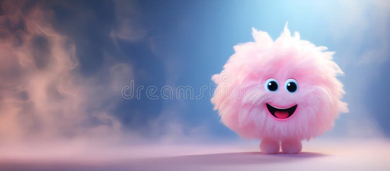 Cheerful Pinky Candy Floss Character Stock Illustration - Illustration ...