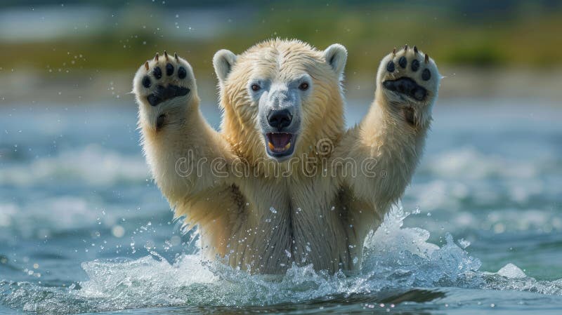 Cheerful Polar Bear Basking in the Sunlight Stock Illustration ...