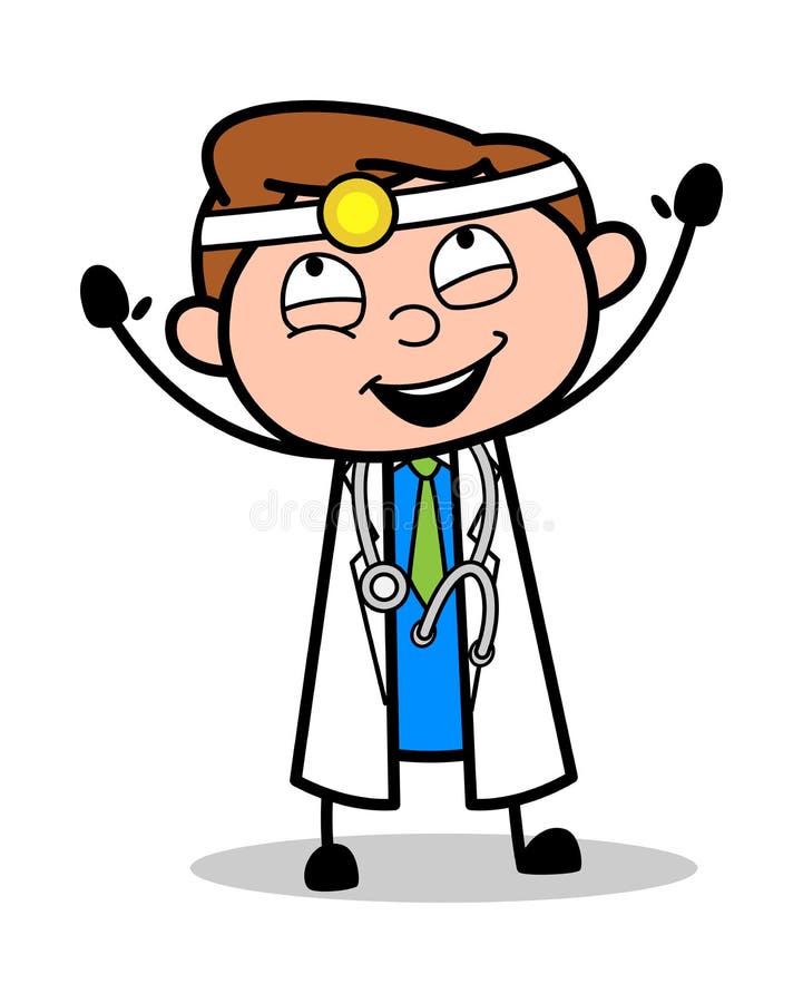 Cheerful - Professional Cartoon Doctor Vector Illustration Stock ...