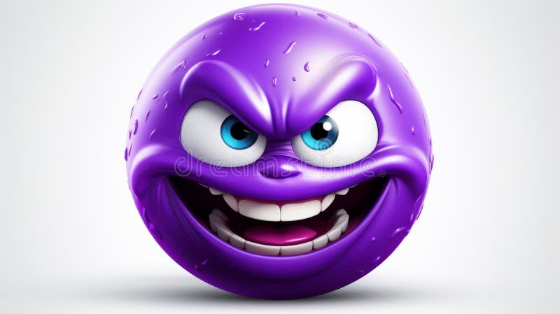 A Cheerful Purple Emoji with Expressive Eyes and a Smiling Face ...