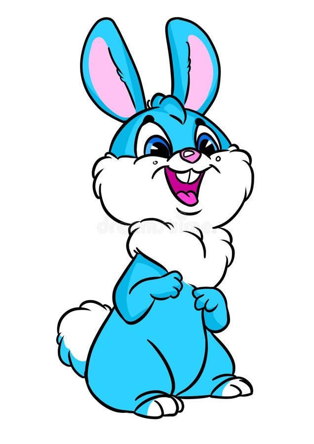 Cheerful Rabbit Laughing Illustration Cartoon Coloring Stock ...