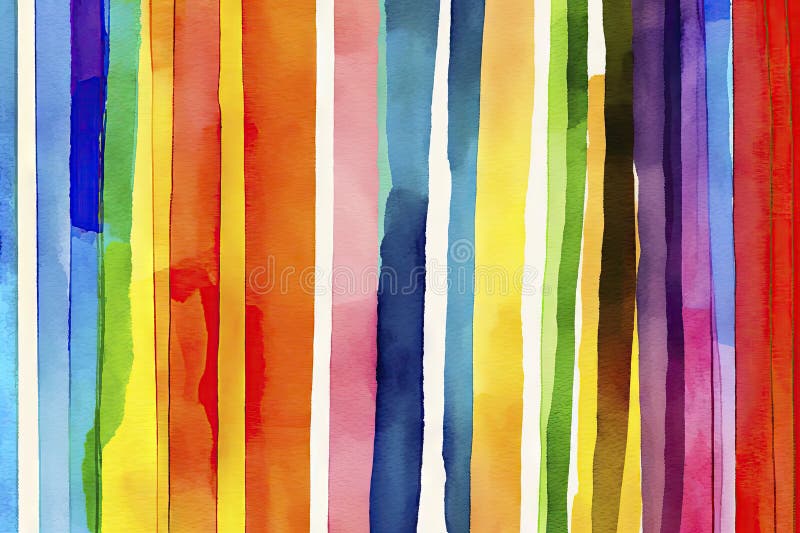 Cheerful Rainbow Watercolor Stripes for Invitations and Posters. Stock ...
