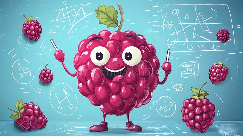 Cheerful Raspberry Character Illustration Stock Illustration ...
