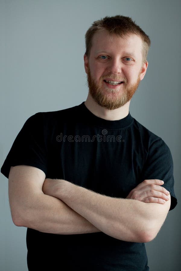 Cheerful Red-bearded Smiling Guy Stock Photo - Image of gossoon ...