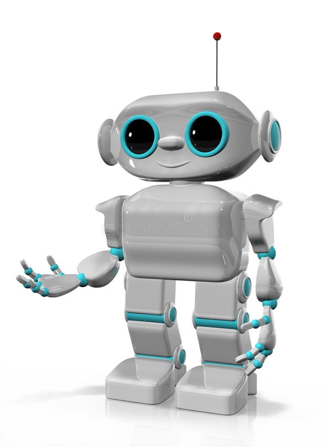 Illustration of a Happy Little Robot Pointing Finger Stock Vector ... Illustration of a Happy Little Robot Pointing Finger Stock Vector ...